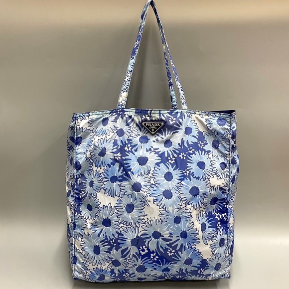 Prada | Bags | Prada Triangle Logo Metal Fittings Floral Pattern All ...